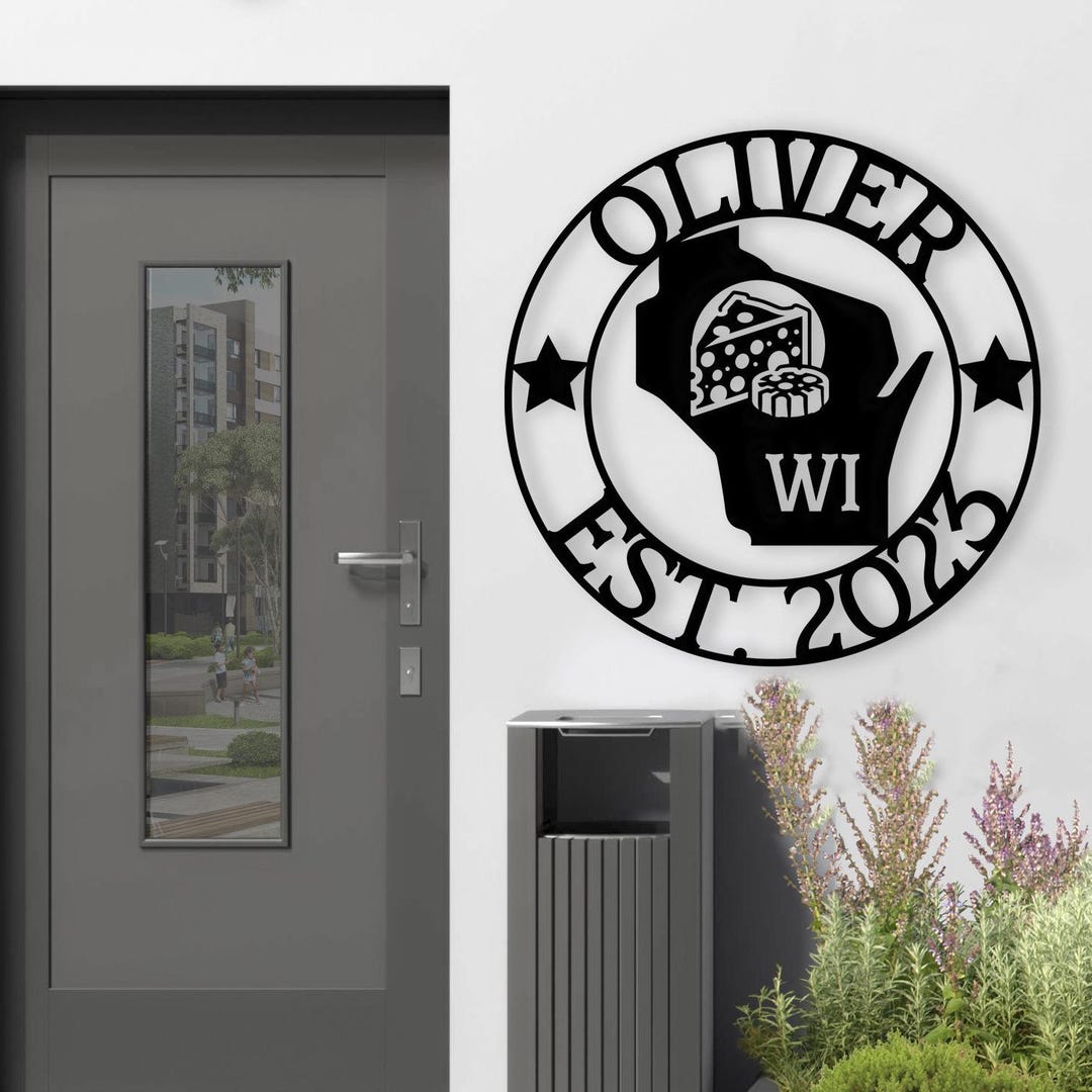 Wisconsin Custom Metal Sign, Cheese Metal Wall Decor, WI State Sign ...