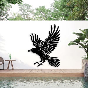 Assassin's Raven Metal Wall Art, Victorian Gothic Home Decor, Raven ...