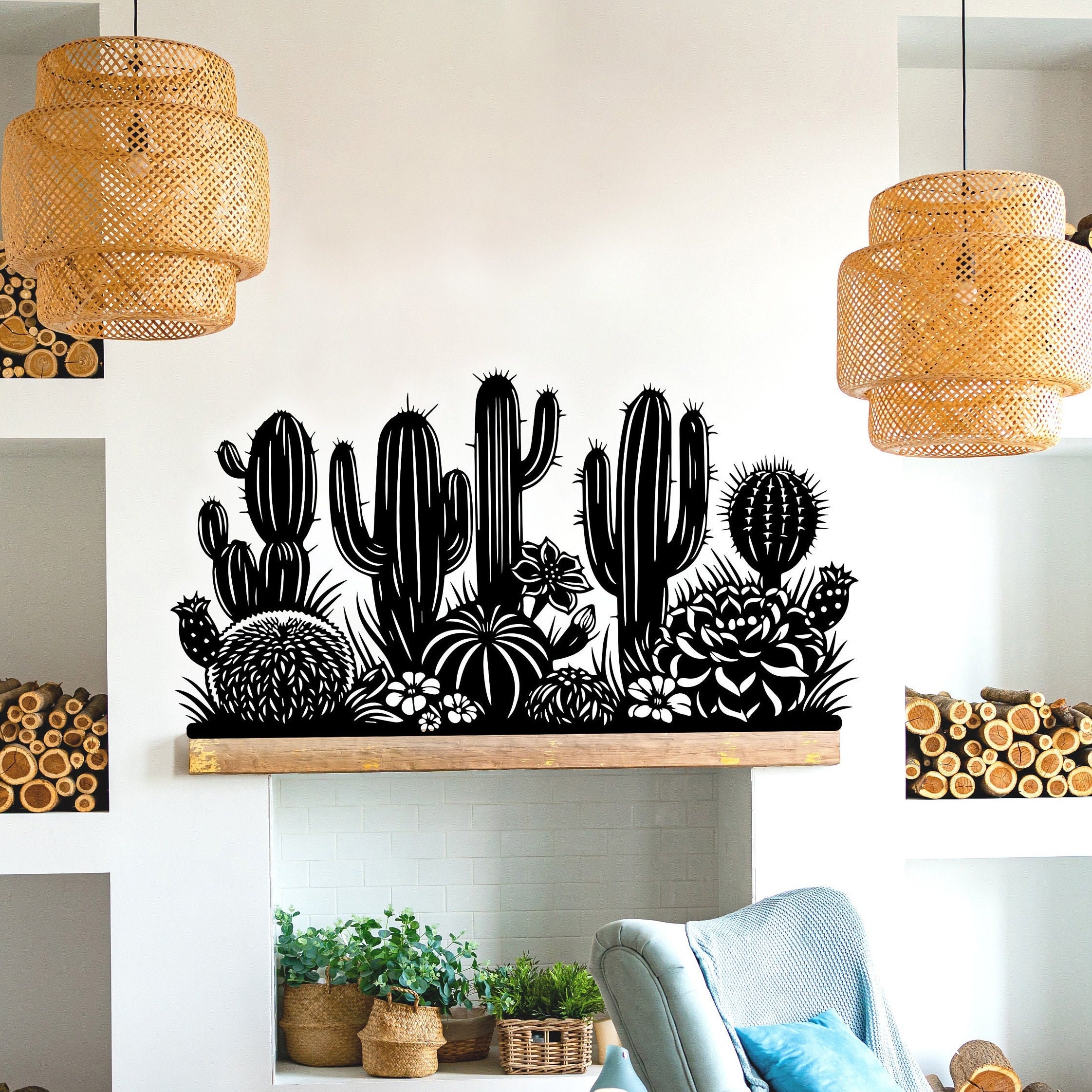 Metal Cactus Wall Decor, Rustic Country Decor, Luxury Texas Wall Art ...