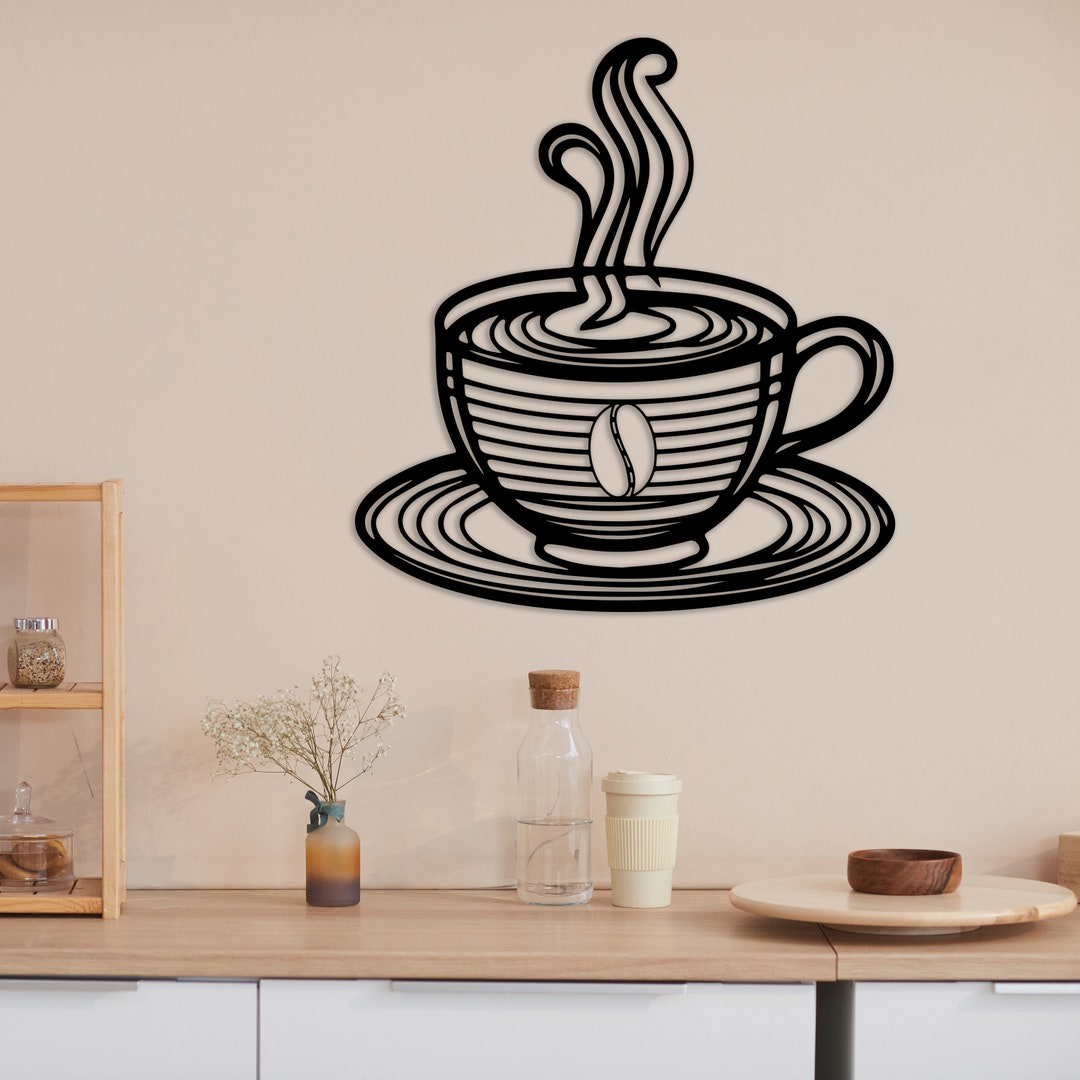 Coffee Cup Metal Sign, Metal Coffee Bar Decor, Gifts for Coffee Lover ...