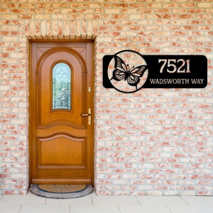 Butterfly Custom House Number Signs, Personalized House Address Sign ...