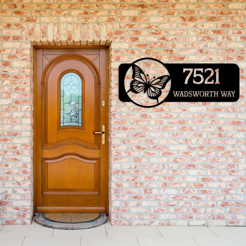Butterfly Custom House Number Signs, Personalized House Address Sign ...