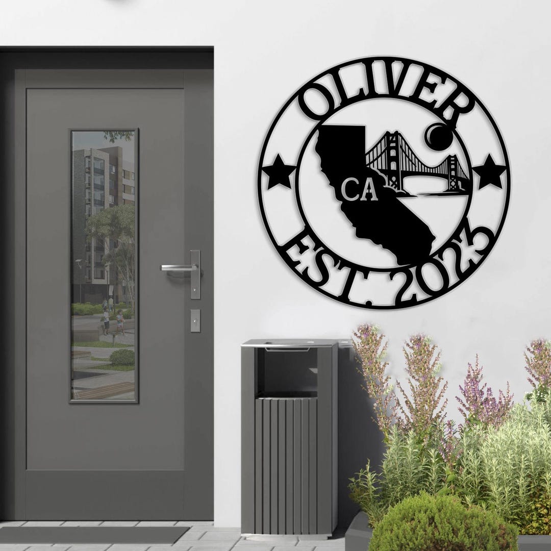 California Custom Metal Sign, Golden Gate Bridge Metal Wall Decor ...