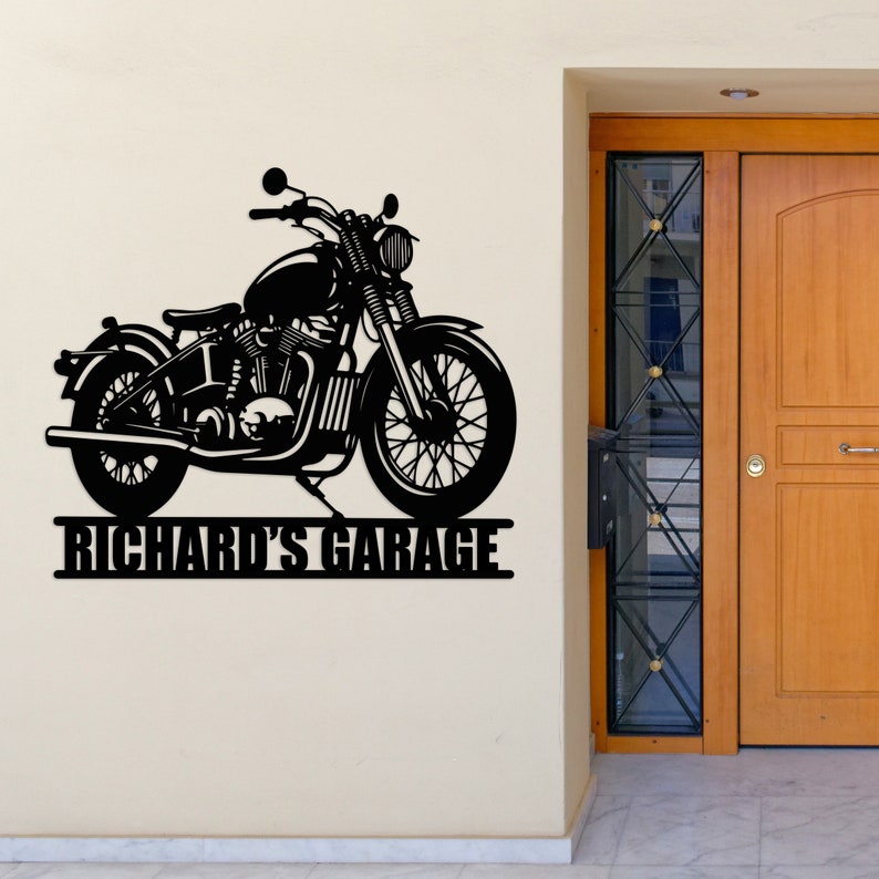 Custom Motorcycle Metal Wall Art, Custom Garage Metal Wall Decor ...