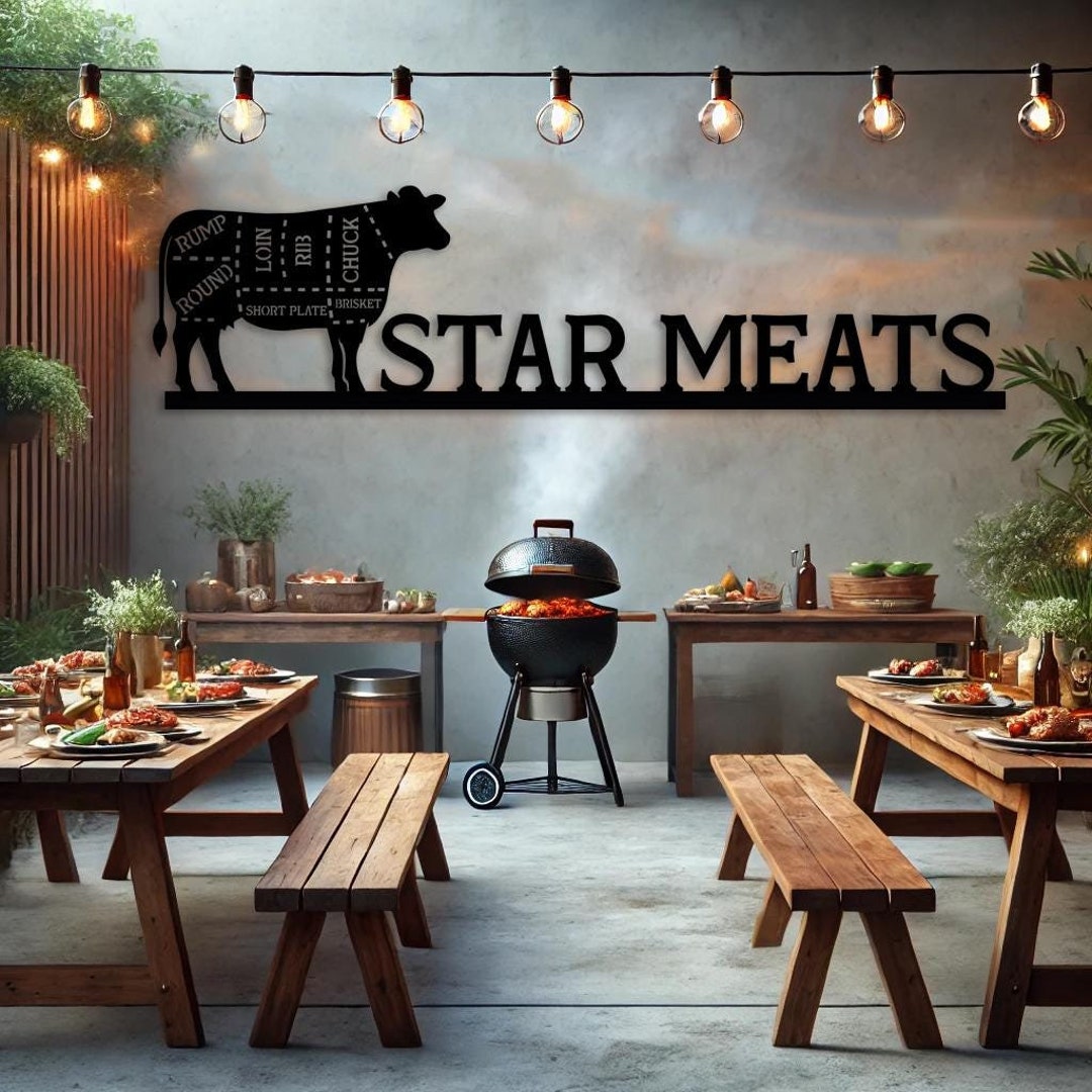 Custom Cuts of Beef Sign, Custom Butcher Shop Metal Sign, Steakhouse ...
