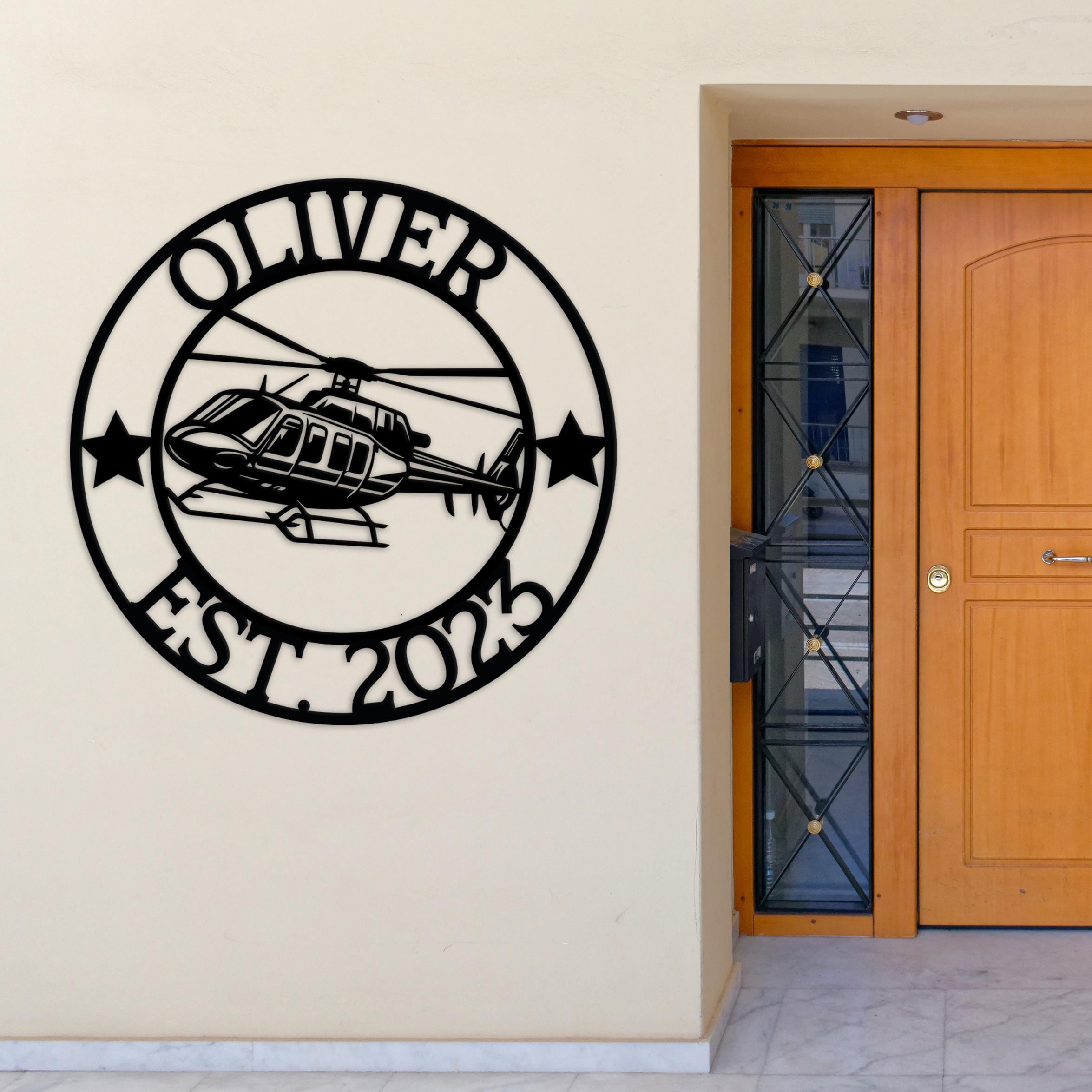 Personalized Helicopter Metal Sign, Helicopter Custom Metal Sign ...