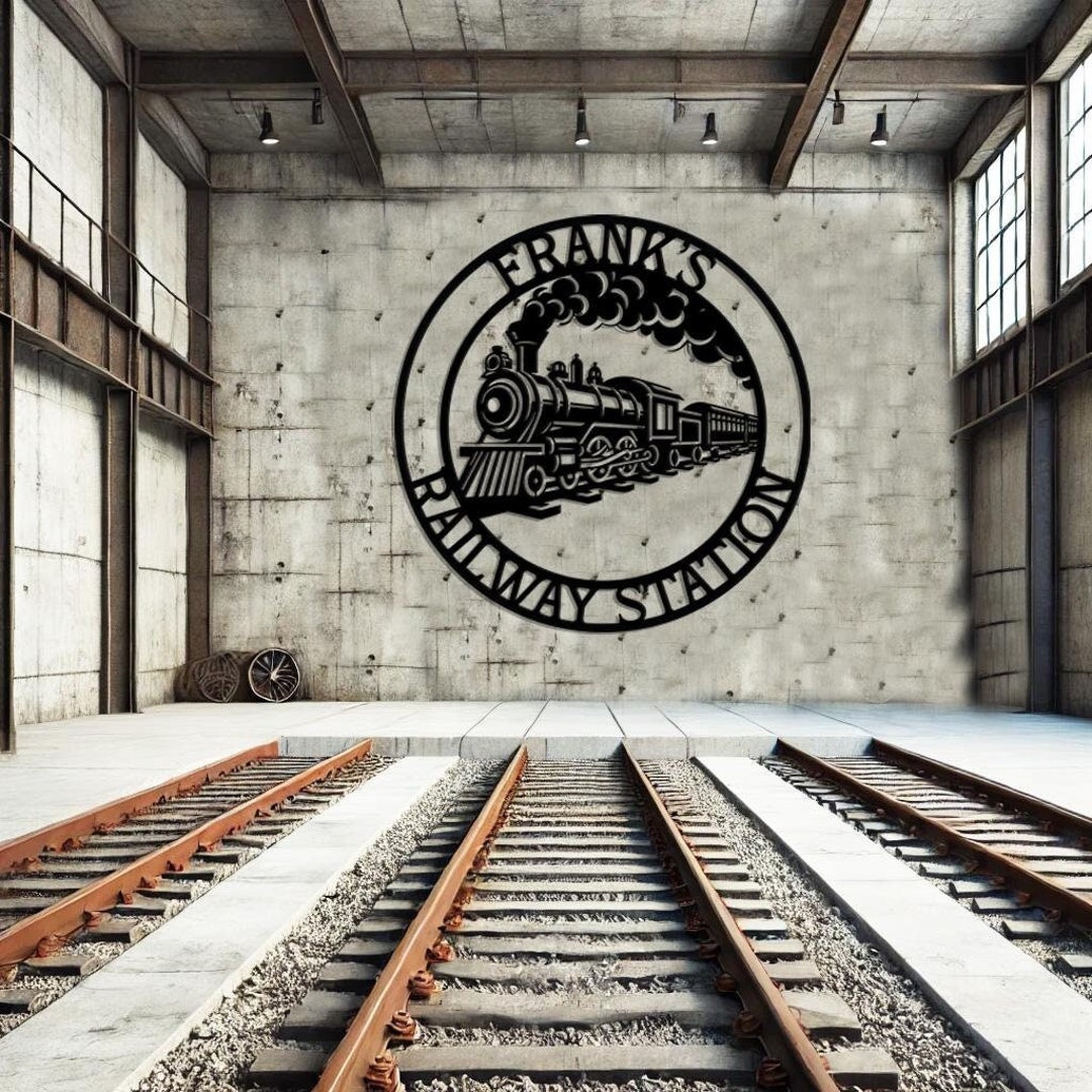 Custom Railroad Metal Wall Sign, Personalized Train Metal Wall Decor ...