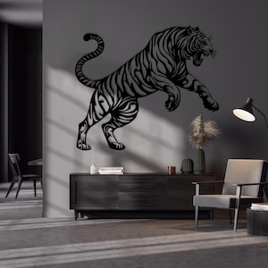 Imposing Tiger Metal Wall Decor, Above Bed Decor, Year of the Tiger ...