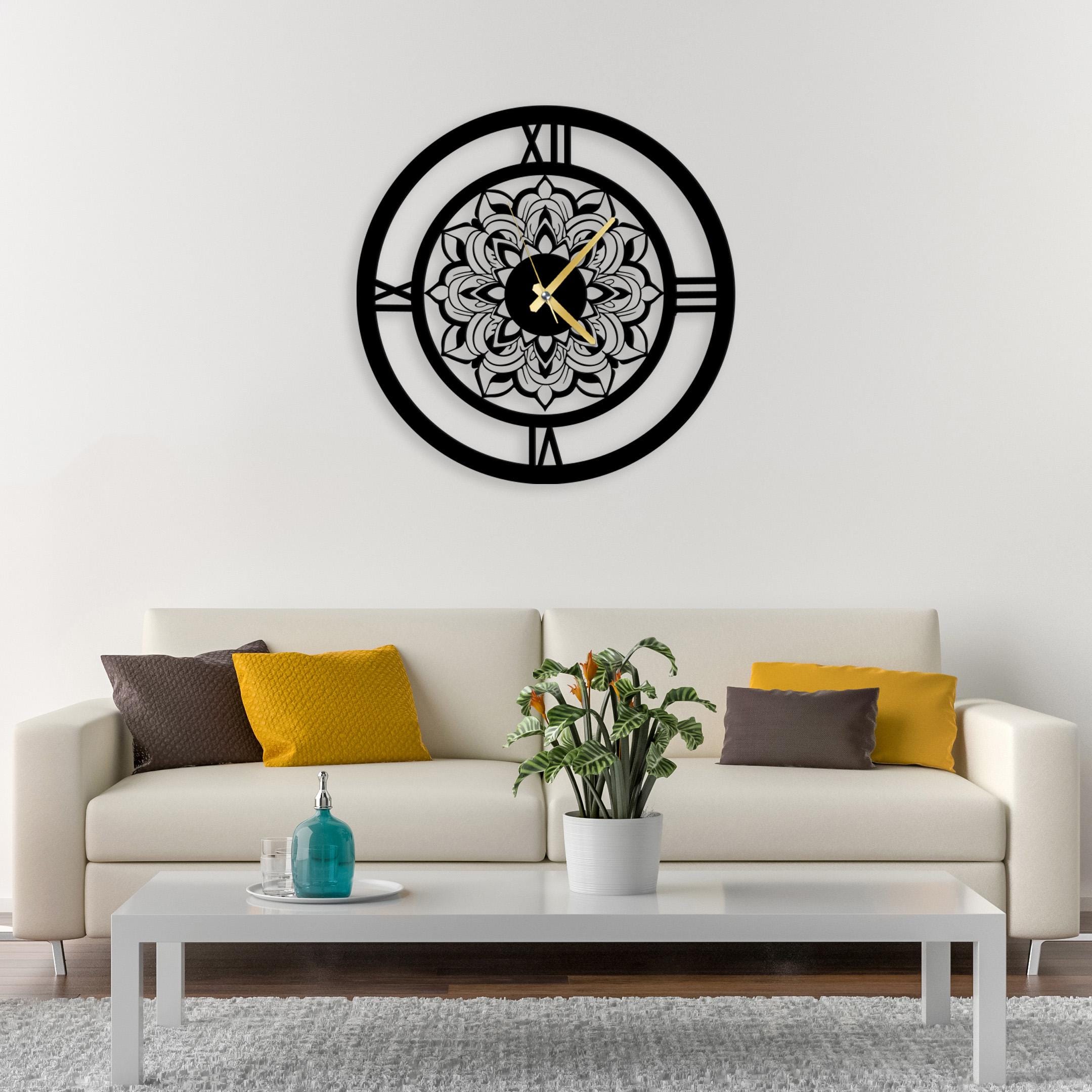Mandala Metal Wall Clock, Meditation Room Wall Clock, Yoga Room Wall ...