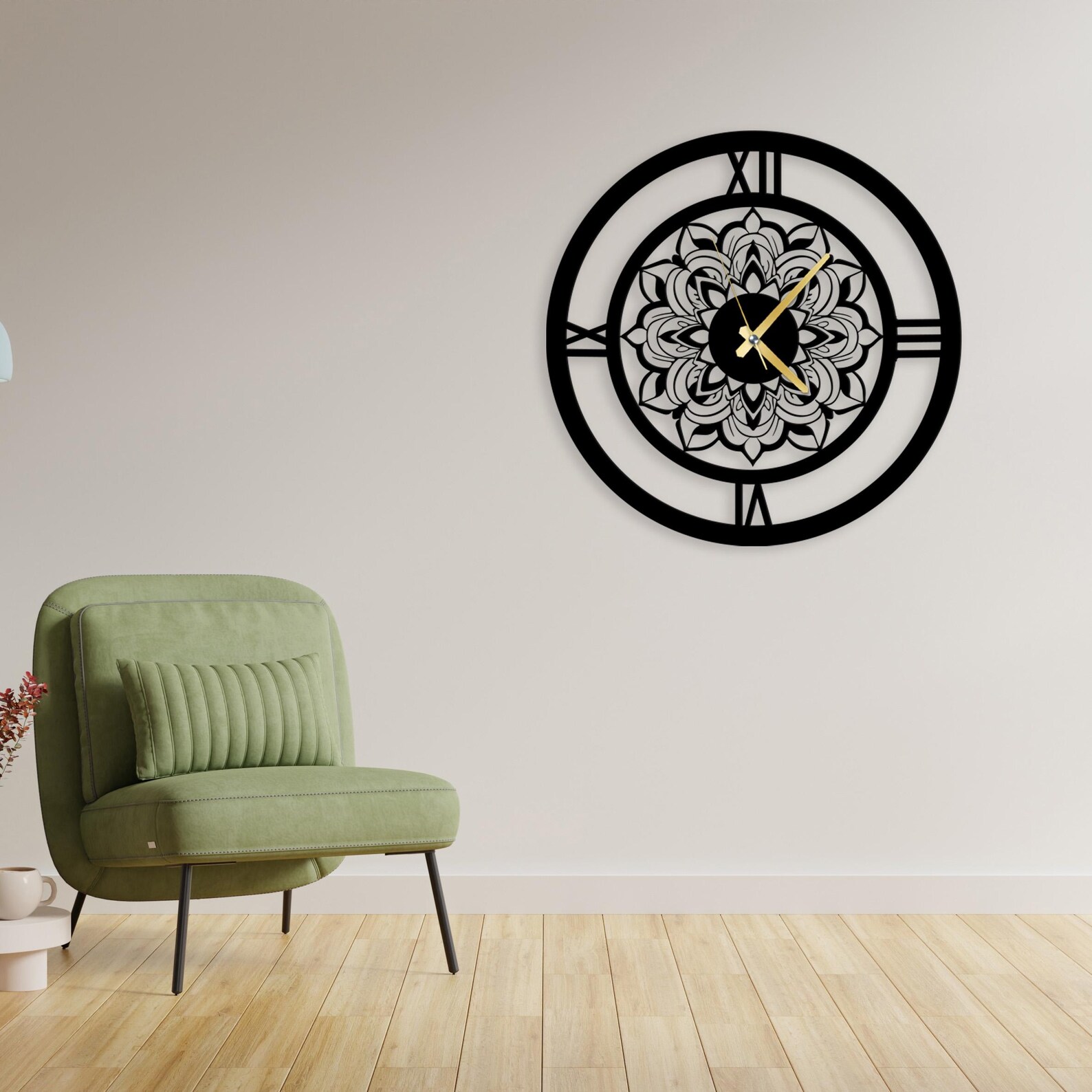 Mandala Metal Wall Clock, Meditation Room Wall Clock, Yoga Room Wall ...
