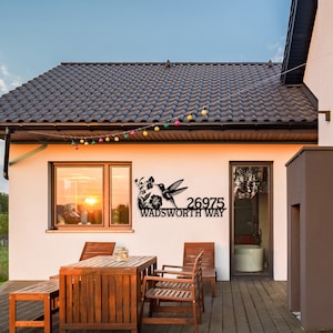 Hummingbird Custom House Number Sign, Cute Custom Metal Sign ...