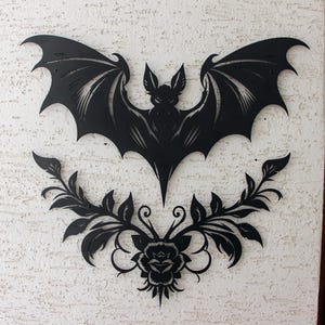 Victorian Gothic Metal Wall Decor, Gothic Bat and Rose Living Room ...