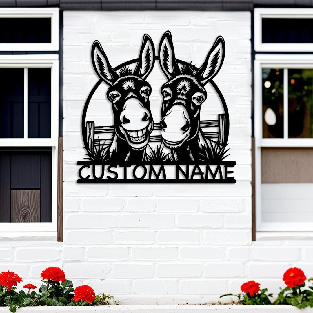 Funny Donkey Couple Sign, Funny Farm Sign, Funny Farmhouse Sign ...
