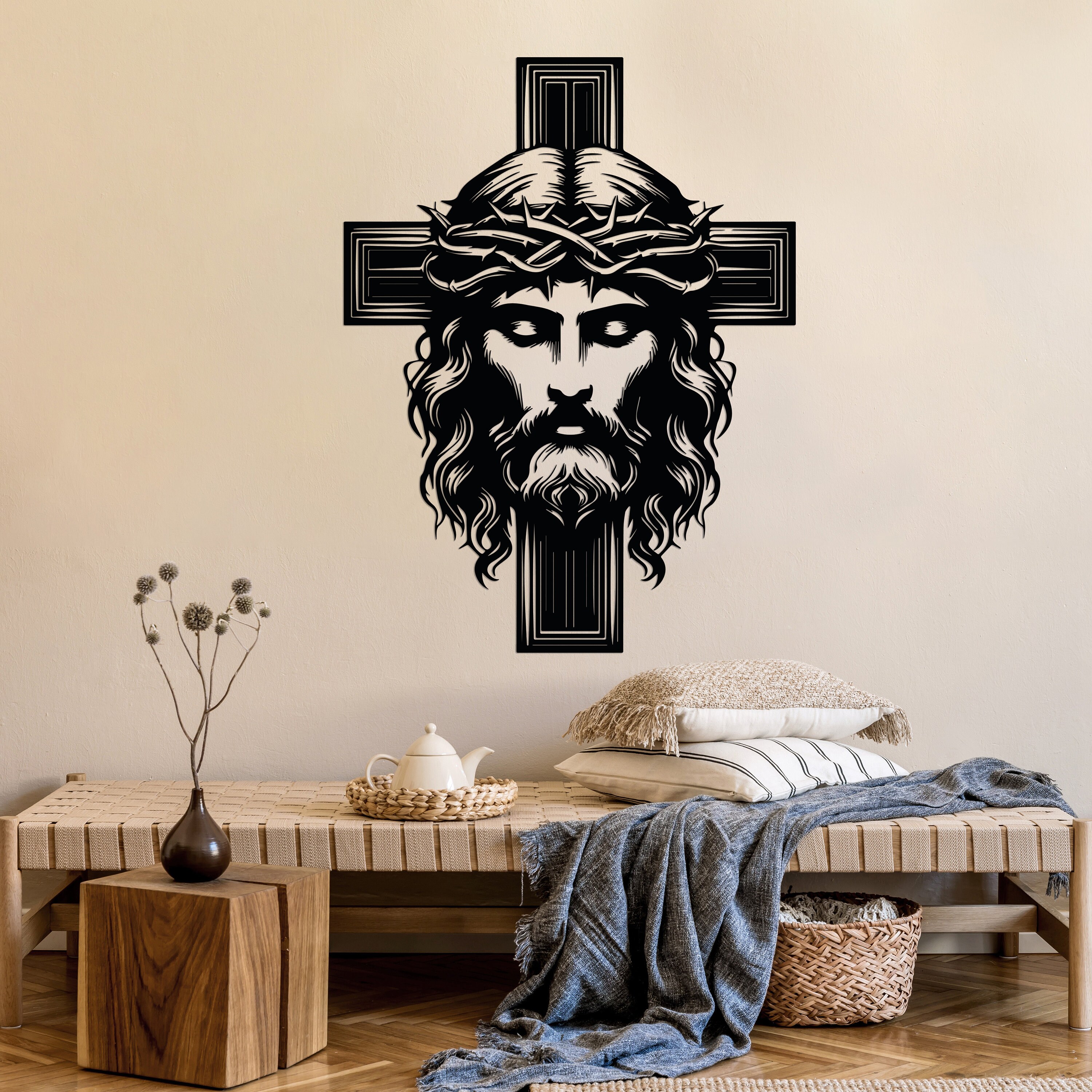 Jesus Metal Wall Art: Christian Cross Decor - Etsy