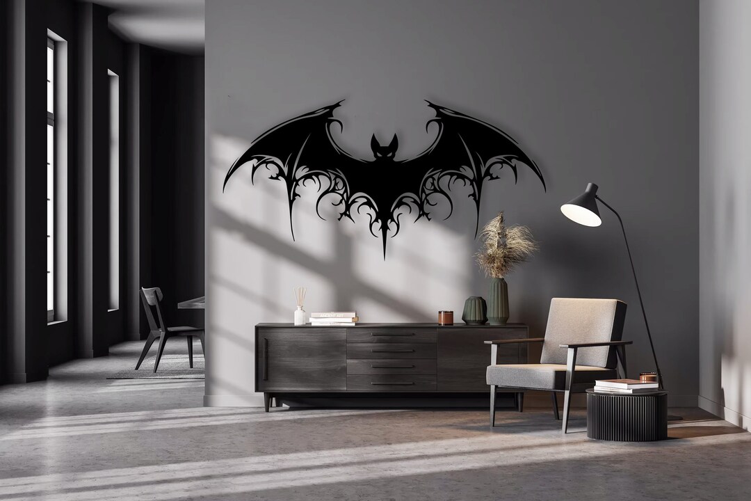 Majestic Bat Metal Wall Art, Giant Bat Metal Wall Decor, Victorian ...