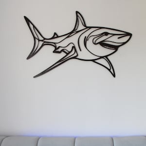 Metal Shark Room Decor, Shark Nautical Wall Decor, Outdoor Large Metal ...
