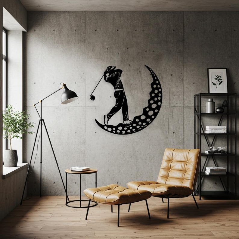 Golfer Metal Wall Art, Modern Golf Swing Decor, Golf Gift for Dad, Golf ...