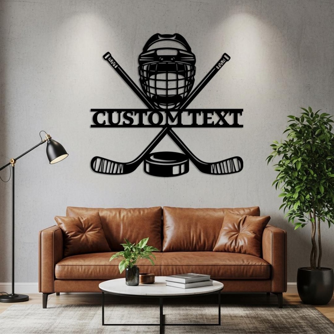 Custom Hockey Name Sign, Personalized Hockey Metal Wall Art, Hockey ...
