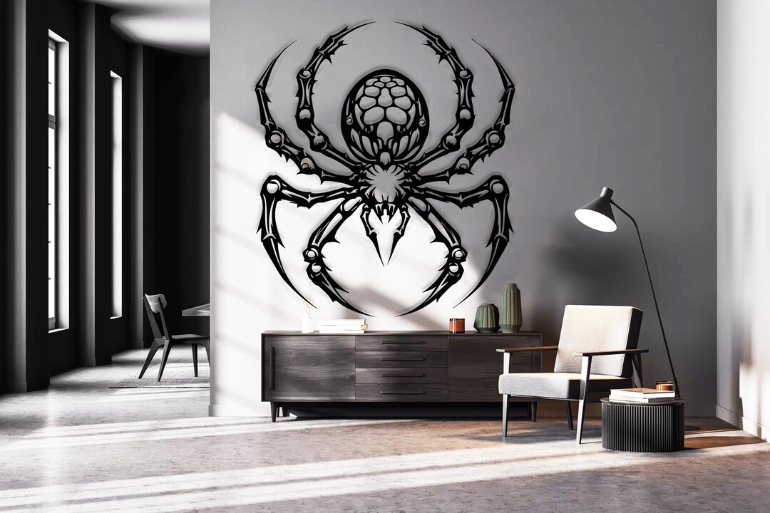 Giant Spider Metal Wall Decor, Men Bedroom Decor, Giant Spider ...