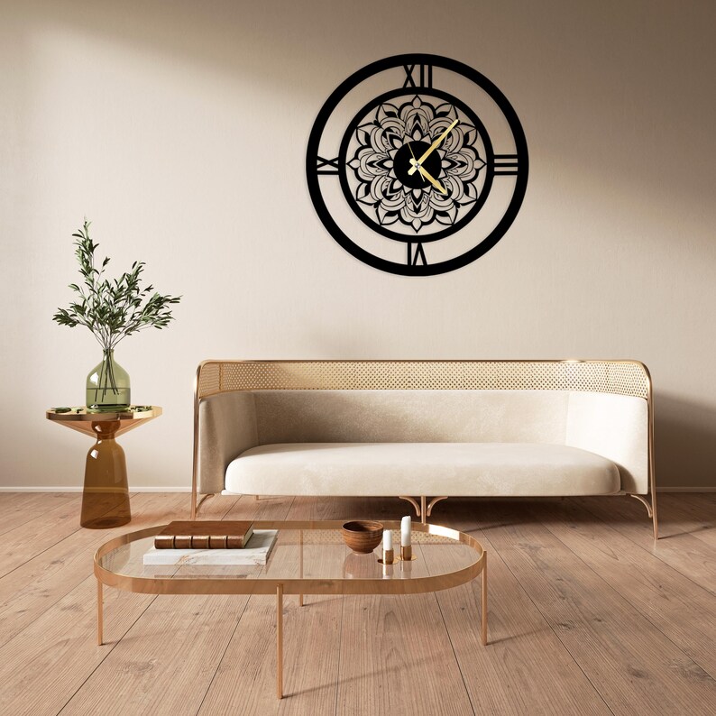 Mandala Metal Wall Clock, Meditation Room Wall Clock, Yoga Room Wall ...