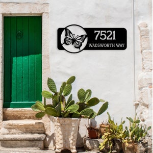 Butterfly Custom House Number Signs, Personalized House Address Sign ...