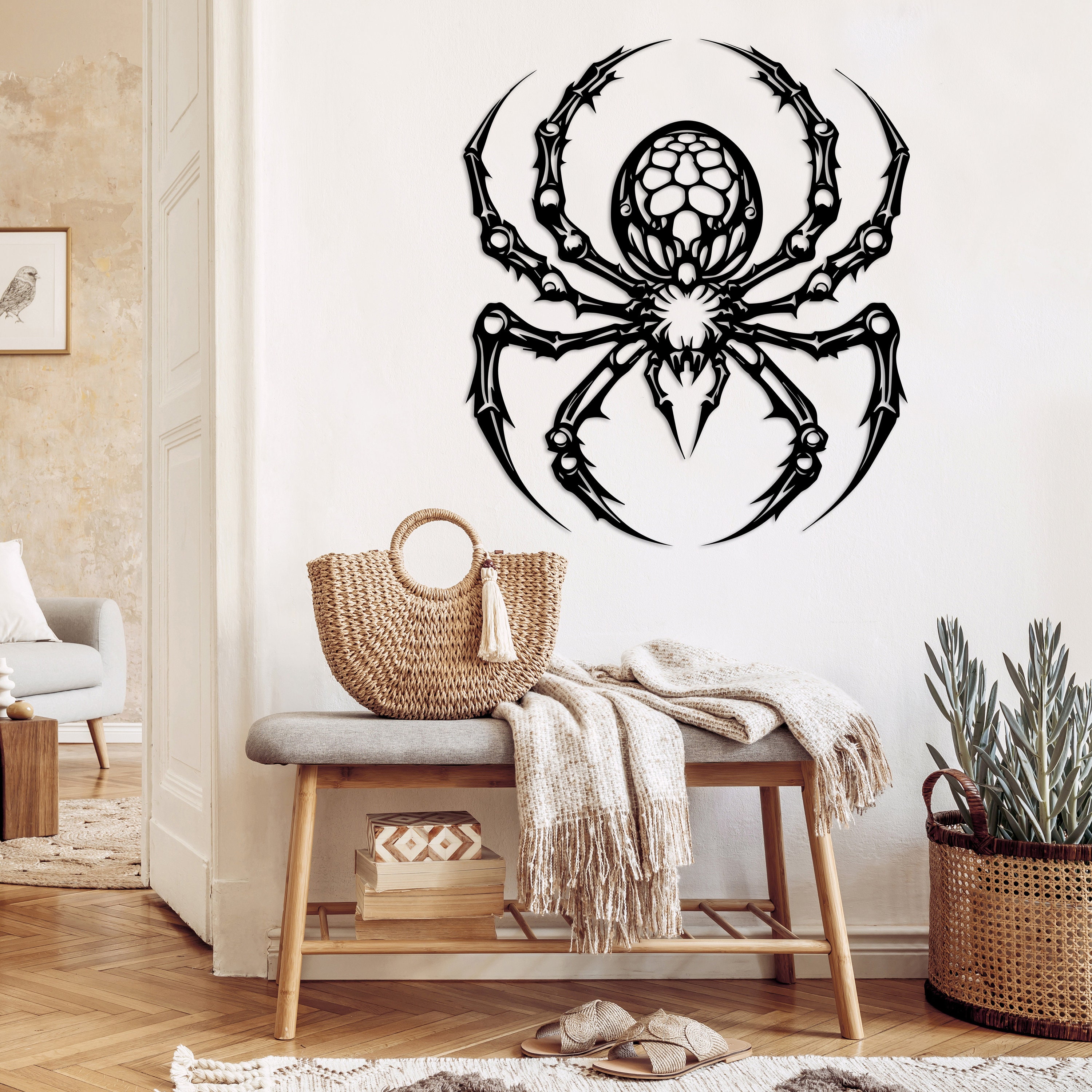 Giant Spider Metal Wall Decor, Men Bedroom Decor, Giant Spider ...