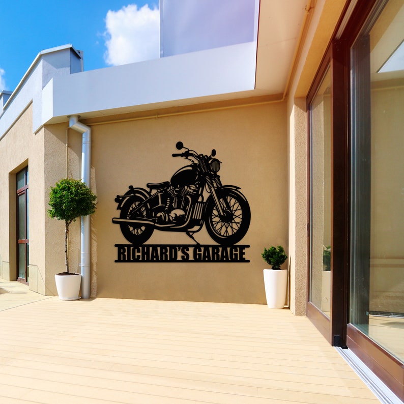 Custom Motorcycle Metal Wall Art, Custom Garage Metal Wall Decor ...