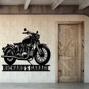 Custom Motorcycle Metal Wall Art, Custom Garage Metal Wall Decor ...