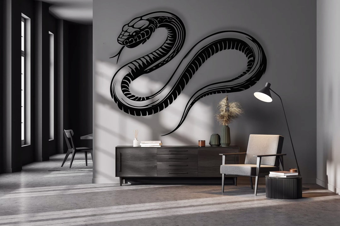 Giant Snake Metal Wall Art, Majestic Snake Wall Decor, Gifts for Snake ...