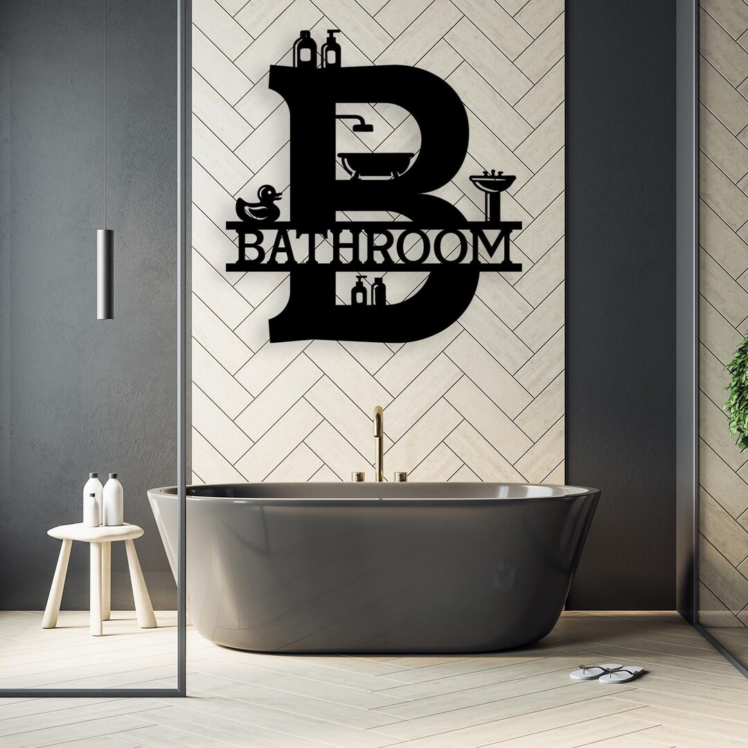 Unique Bathroom Room Metal Sign, Funny Bathroom Room Metal Wall Art ...