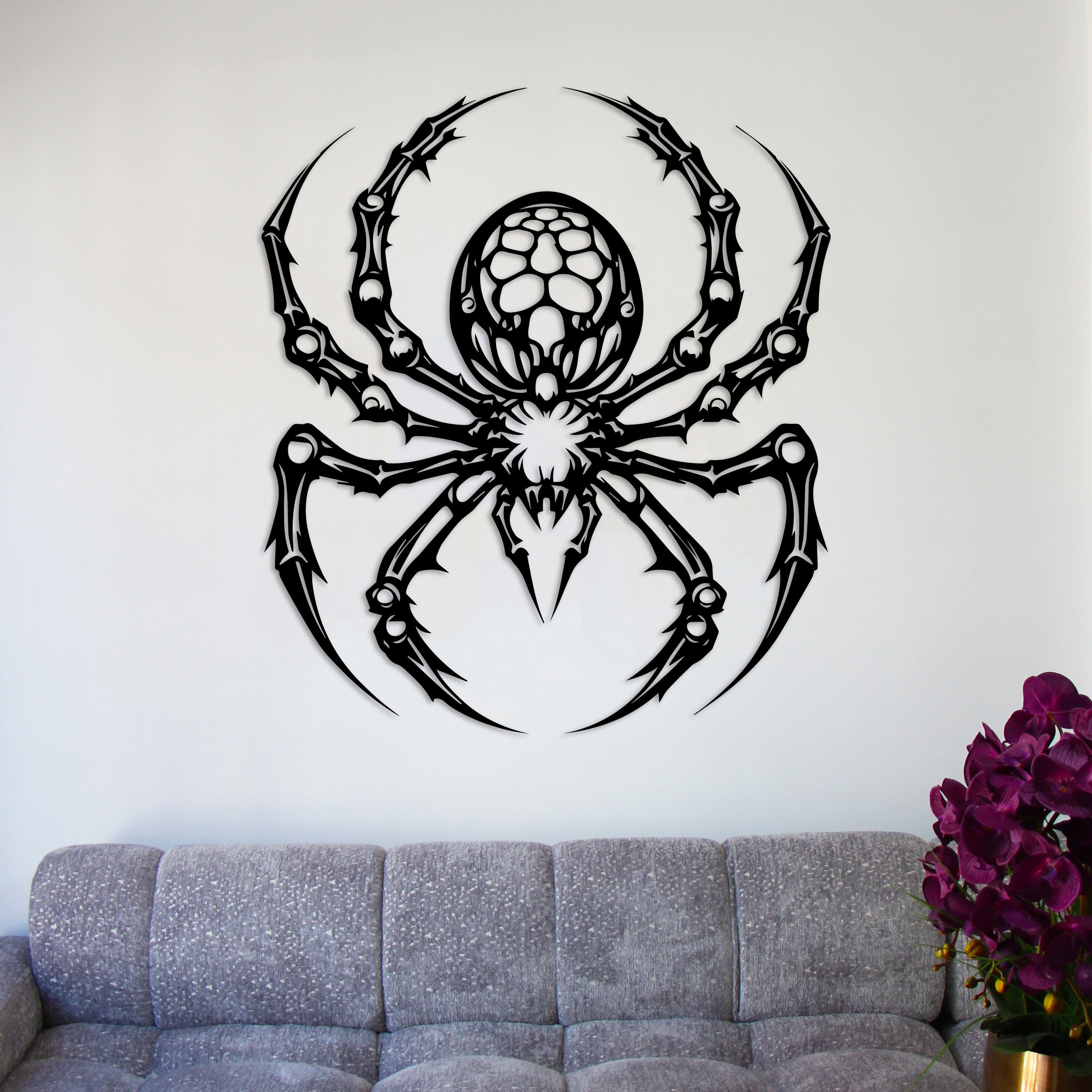 Giant Spider Metal Wall Decor, Men Bedroom Decor, Giant Spider ...
