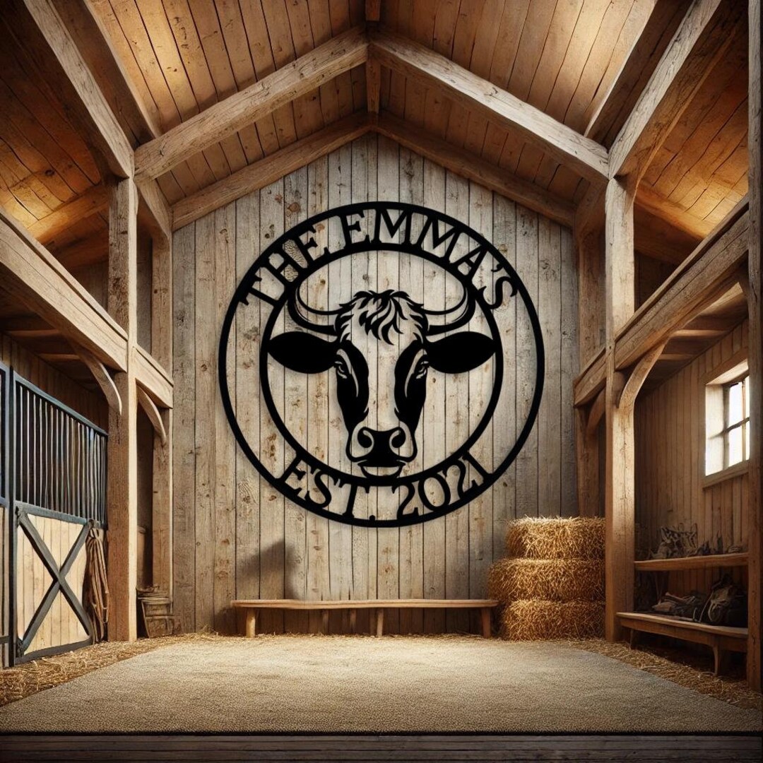 Custom Cow Metal Sign, Personalized Farmhouse Sign, Cow Kitchen Decor ...