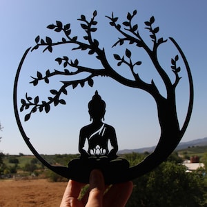 Tree of Life and Buddha Metal Wall Decor, Large Buddha Wall Art for ...