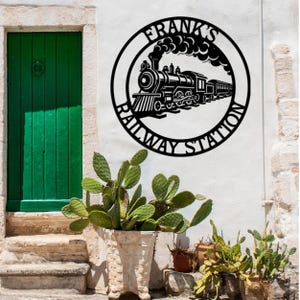 Custom Railroad Metal Wall Sign, Personalized Train Metal Wall Decor ...