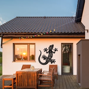 Gecko Metal Wall Art, Lizzard Metal Wall Decor, Garden Wall Decor ...