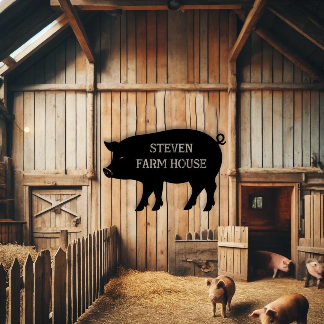 Custom Bbq Pig Metal Sign, Pig Farmhouse Sign, Metal Smoker Decor ...