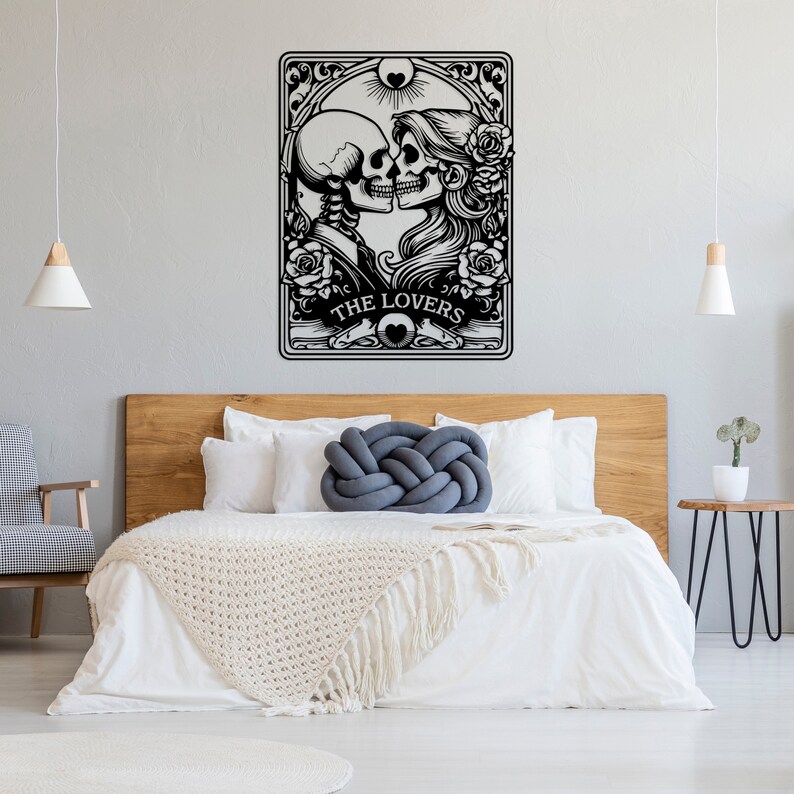 Gothic Couple Skeleton Metal Wall Decor, Elegant Gothic Wedding Decor ...