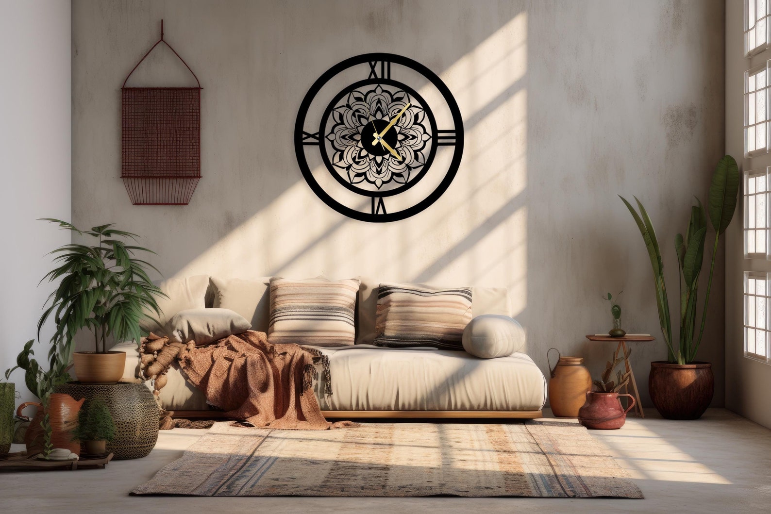 Mandala Metal Wall Clock, Meditation Room Wall Clock, Yoga Room Wall ...