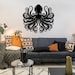 Ocean Monster Metal Wall Art, Kraken Metal Wall Decor, Beach House ...