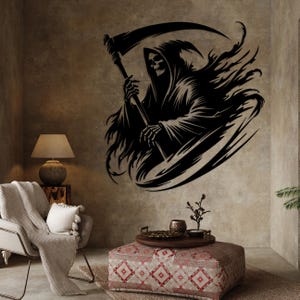 Grim Reaper Metal Wall Art, Grim Reaper Halloween Decoration, Scary ...