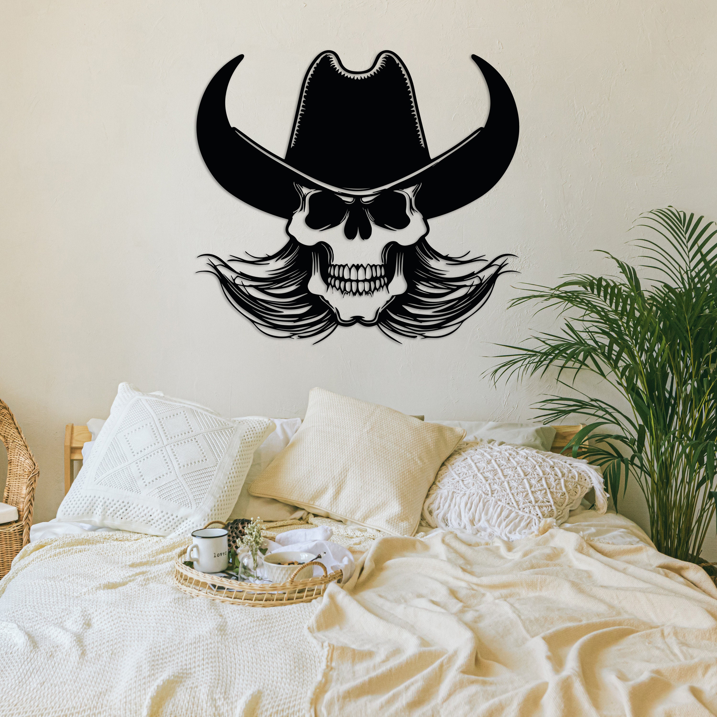 Cool Cowboy Skull Wall Decor, Cowboy Metal Wall Art, Howdy Metal Wall ...