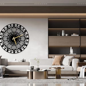 Mandala Metal Wall Clock, Meditation Room Wall Clock, Yoga Room Wall ...