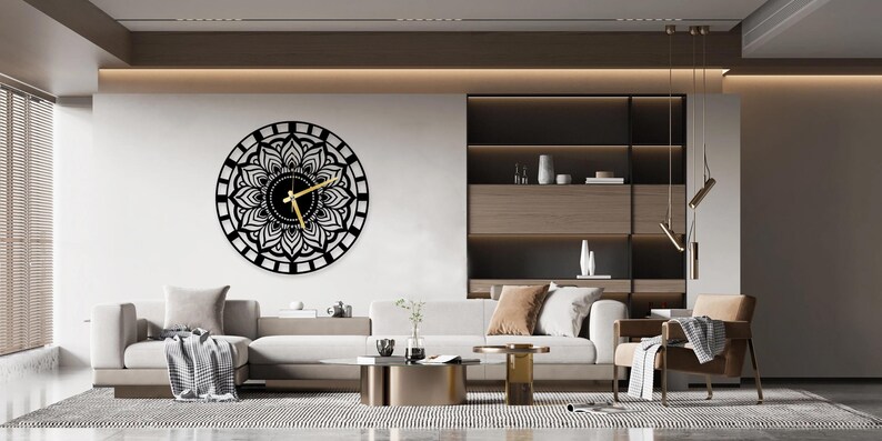Mandala Metal Wall Clock, Meditation Room Wall Clock, Yoga Room Wall Clock, Wall Clock for ...