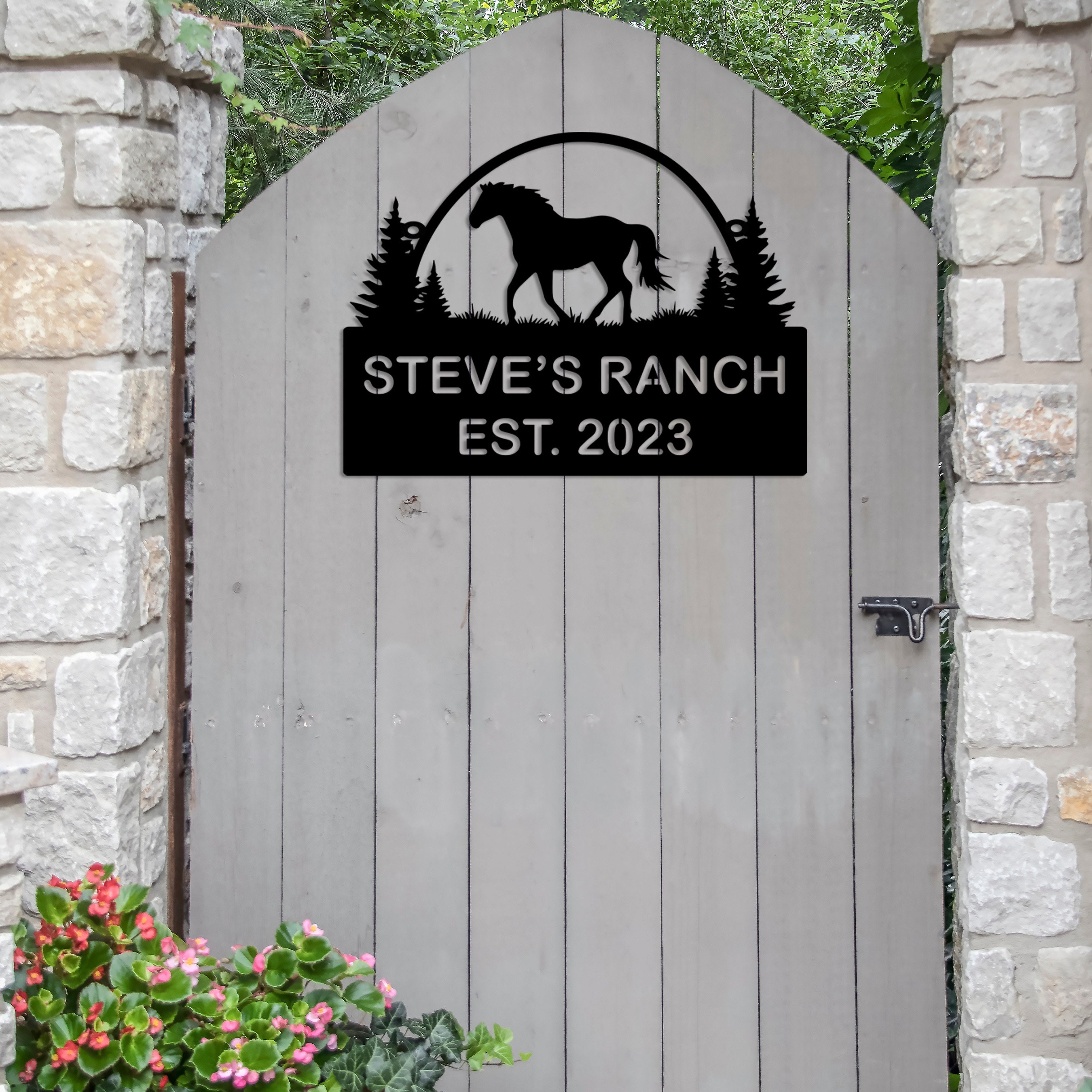 Custom Horse Ranch Sign, Metal Horse Wall Art, Personalized Horse ...