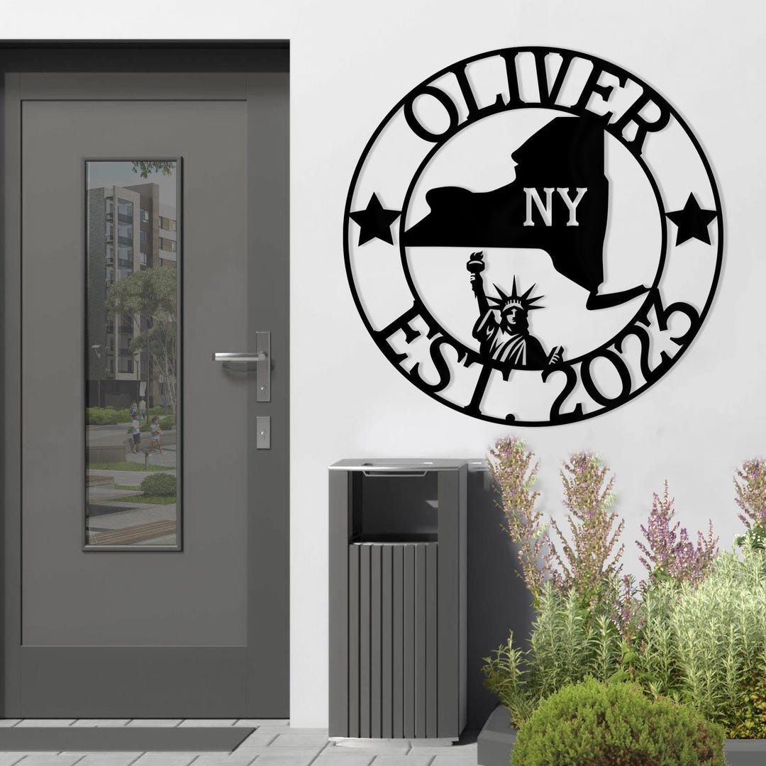 New York Custom Metal Sign, Metal Statue of Liberty, Ny State Sign, New ...