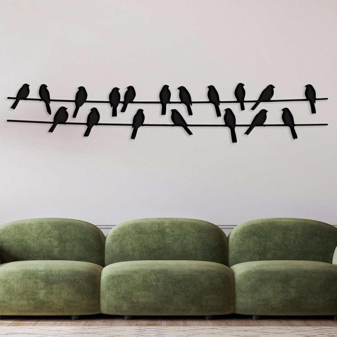 Funny Birds on Wire Metal Wall Art, Above Door Decor, Hallway Wall Art ...