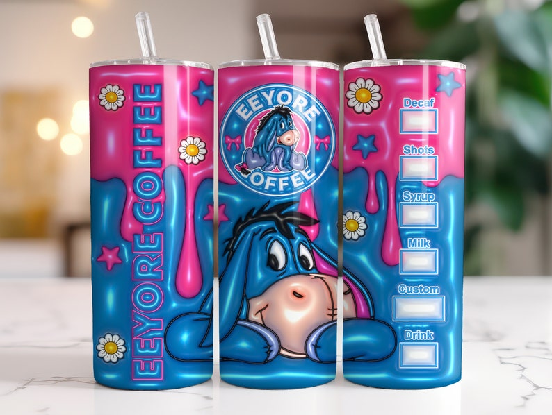 Inflated 3D Eeyore Tumbler Wrap 20 Oz Skinny Coffee Tumbler - Etsy Australia