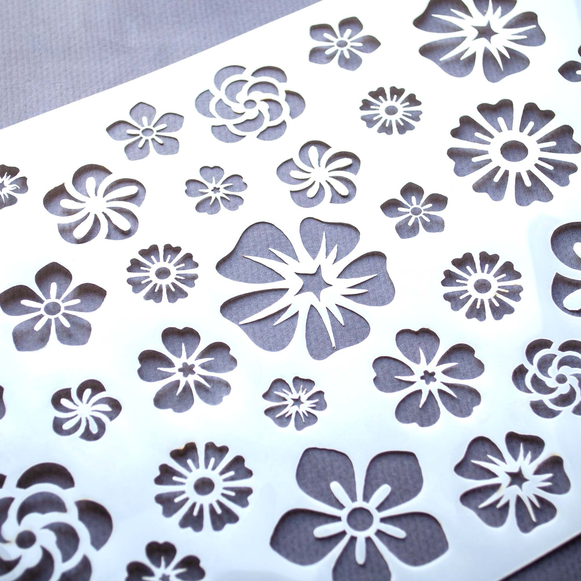 Cake Stencil Flower Motif 5 for Buttercream Decoration for Cake ...