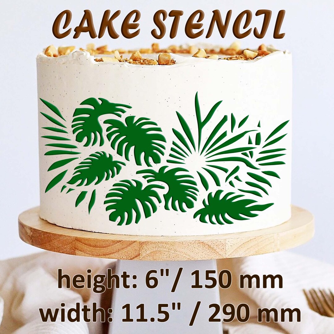 Monstera Cake Stencil: Reusable Border Stencil for Buttercream - Etsy