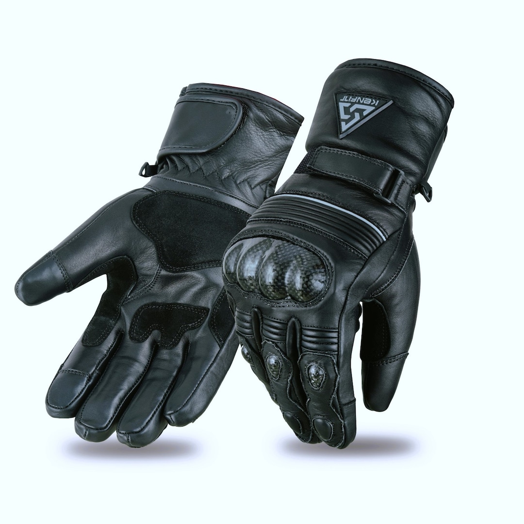 Motorbike Motorcycle Leather Gloves Thermal Winter TPU Knuckle ...